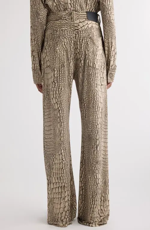 Acne Studios Persey Croc Print Jersey Pants In Multi Grey - 73